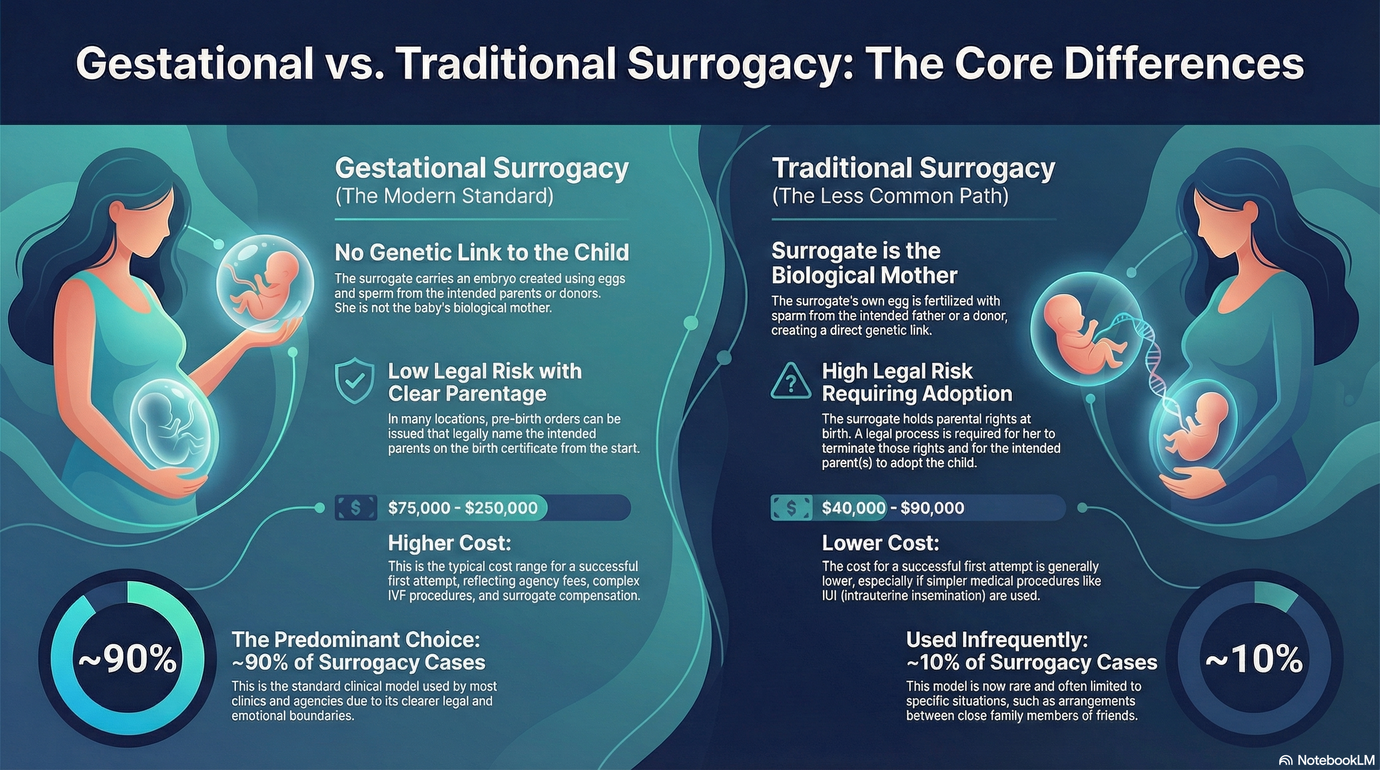 Gestational vs Traditional Surrogacy: 2026 Costs & Risks Guide
